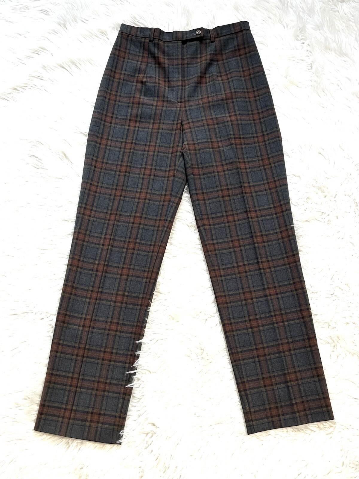 PABLO PARIS High Rise Relax Fit Plaid Trousers Pants Sz. 40 / 4 (30x30 ...