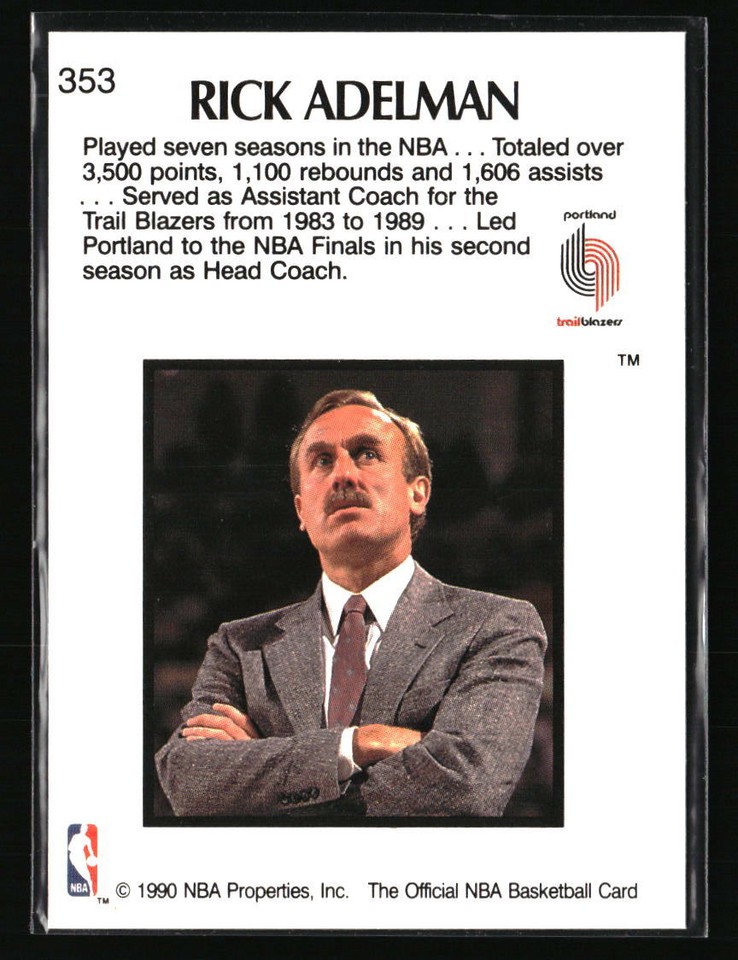 Rick Adelman 1990 Hoops #353 Basketball Card | eBay