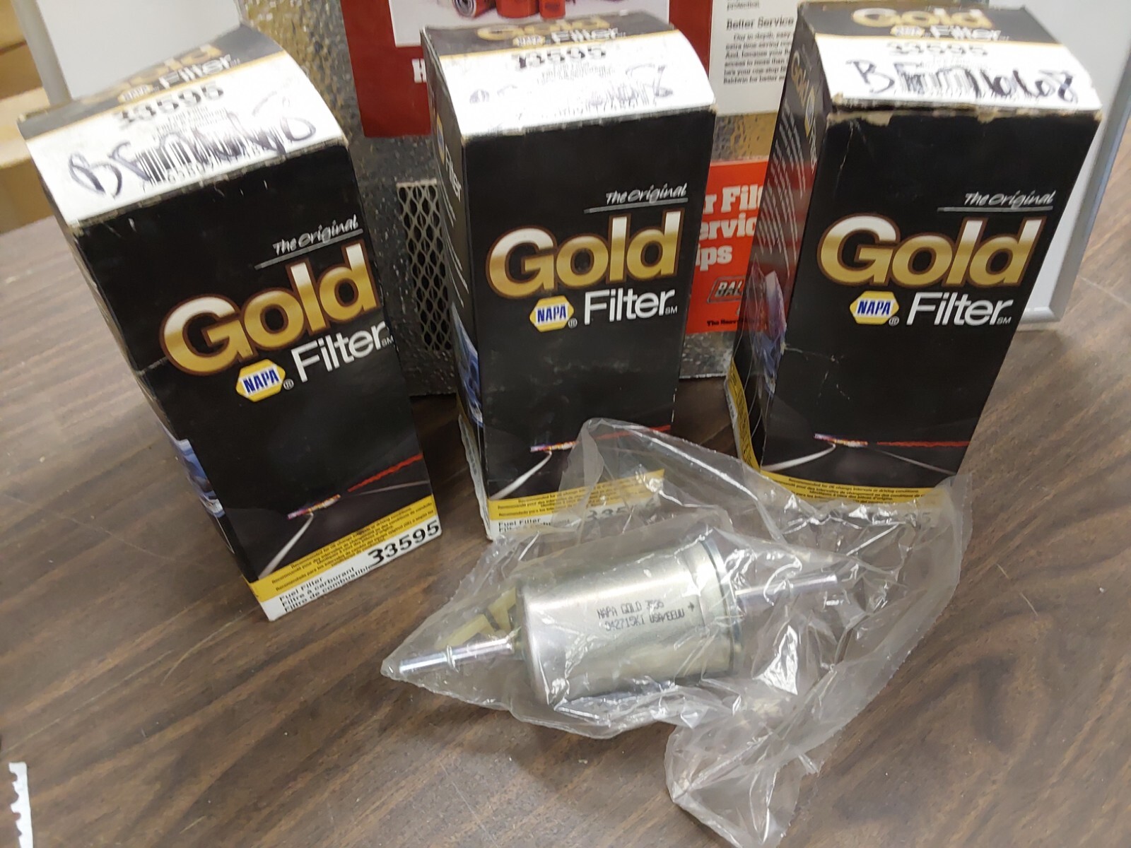 3595 BF7668 FF5455 NEW NAPA GOLD IN LINE FUEL FILTER LOT OF 3. FREE ...