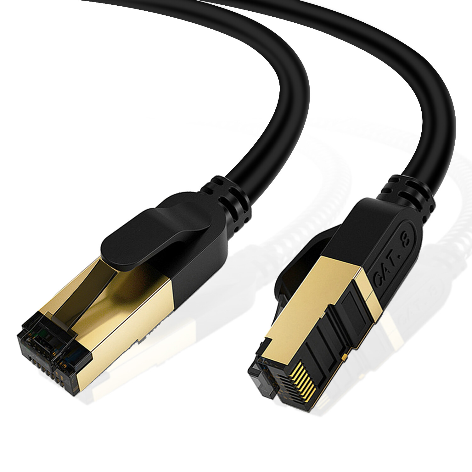 CAT8 RJ45 Ethernet Cable Super Speed 40Gbps Cat 8 Network Cable Gold ...