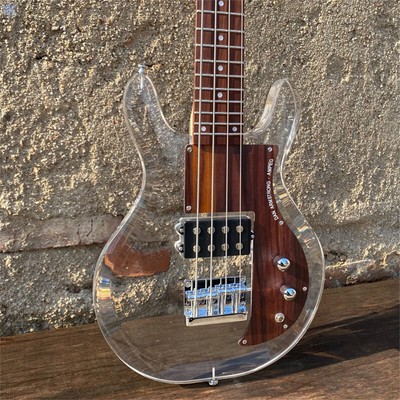 Custom Transparent LED Light Electric Bass Guitar H Pickups Fixed ...