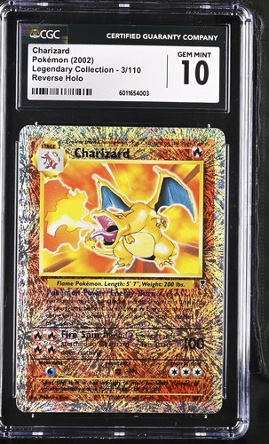 CGC 10 GEM MINT Charizard Legendary Collection 3/110 Reverse Holo ...