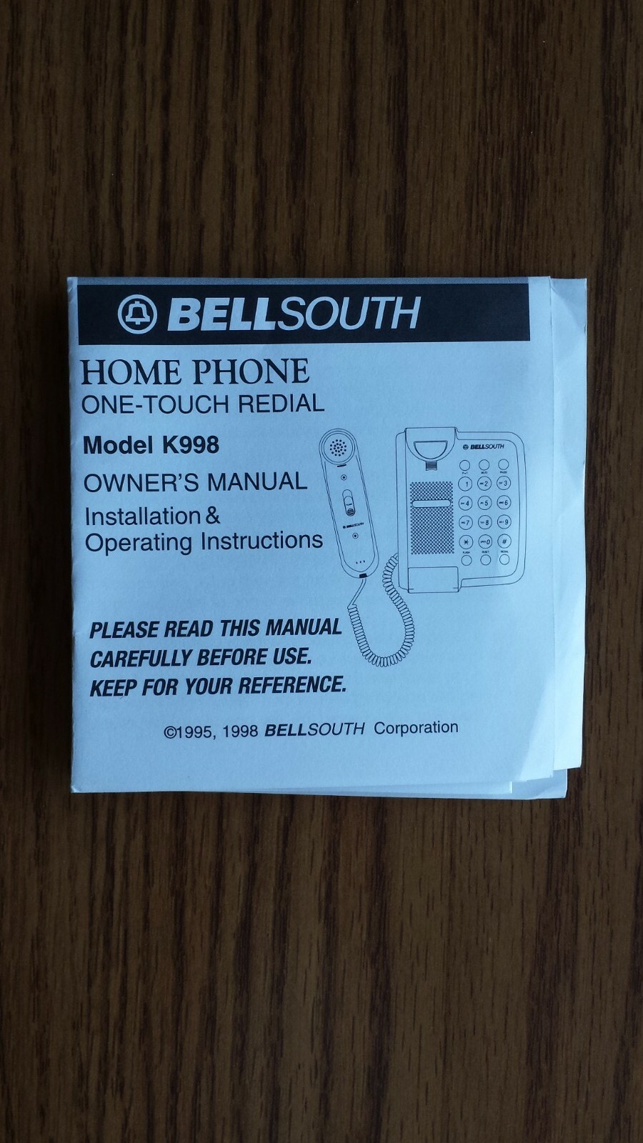 Bell South Home Phone Model K998 Owner's Manual Instructions Brochure ...