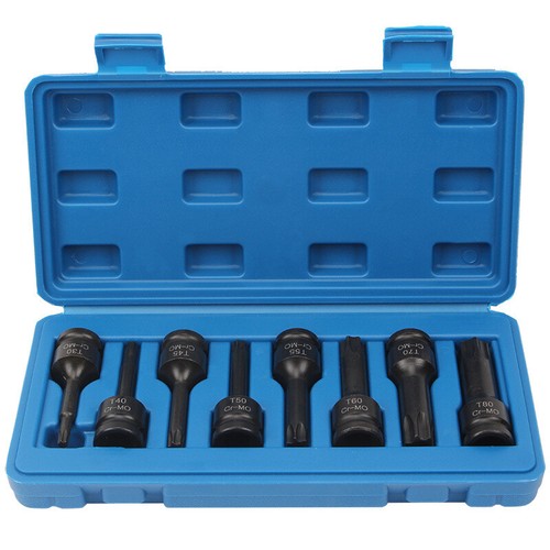 8pcs 1/2" Drive Impact Torx Socket Set T30-T80 Torx Bit Socket Set Cr ...