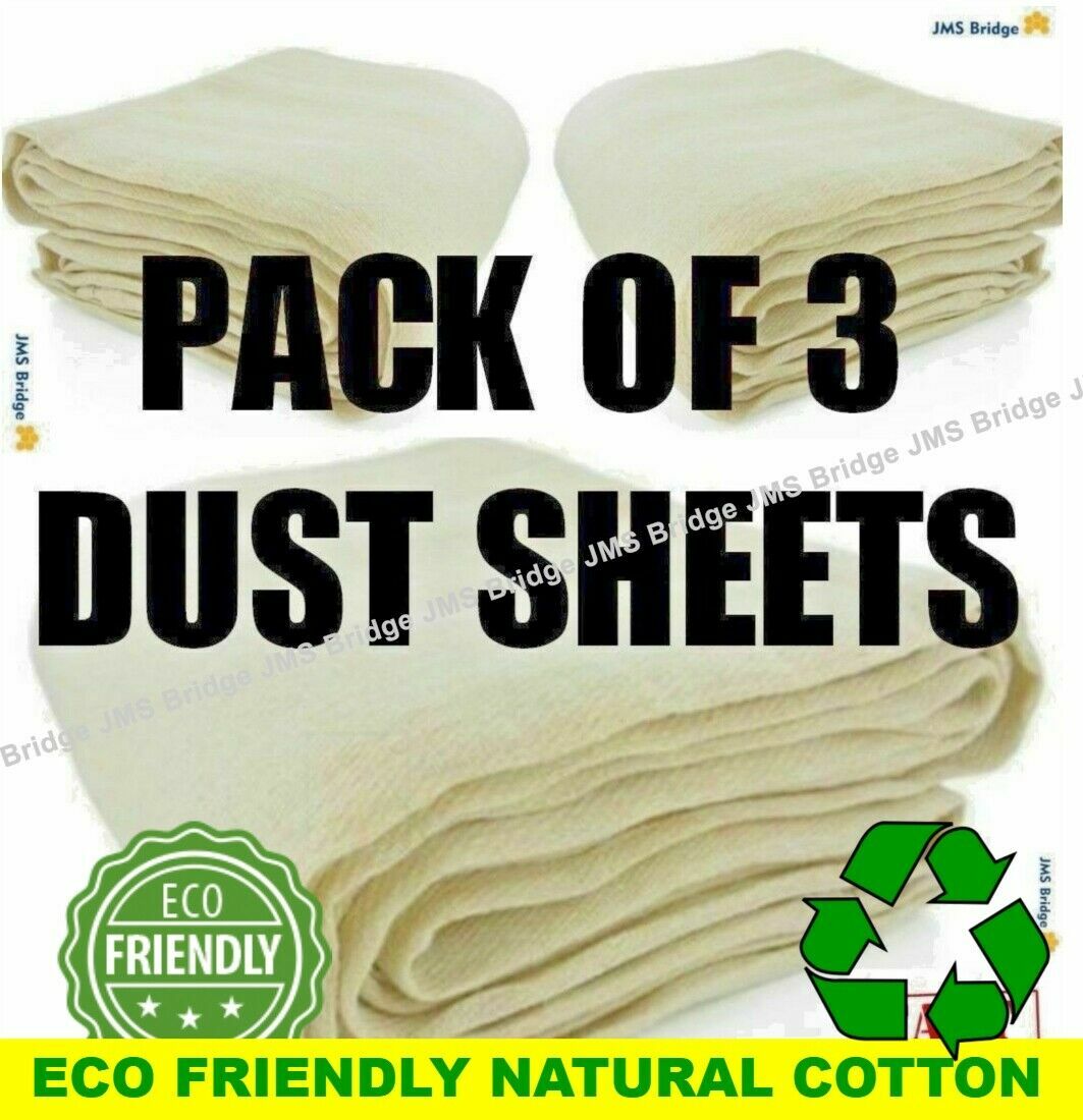 LARGE PROFESSIONAL COTTON DUST SHEETS PAINTING DECORATING ( 24/3- 3 ...