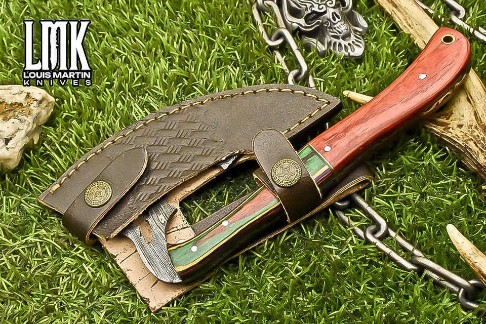 LMK Hand Forged Knife USA Clever Chopper Axe Knife Twist Damascus Hard ...