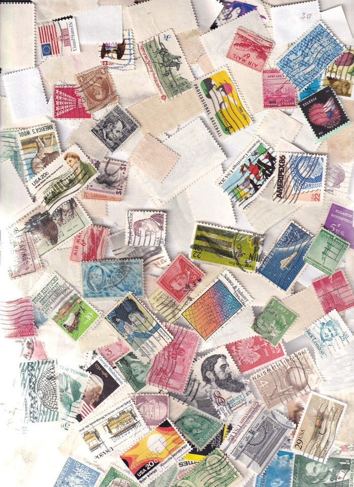 1000 Used U.S. Stamps Off Paper Mixed Lot Bulk Variety Duplicates ...