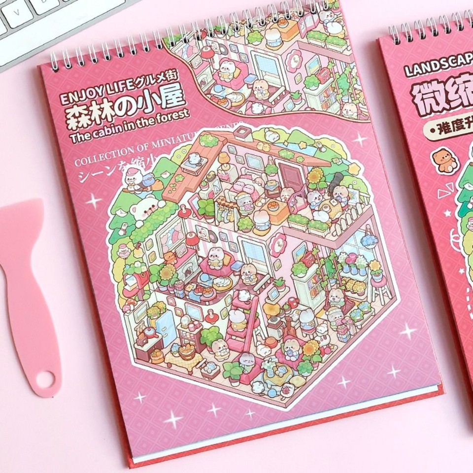 Visual Stacking Landscape Sticker Book PET Tent Sticker Decoration Kids ...