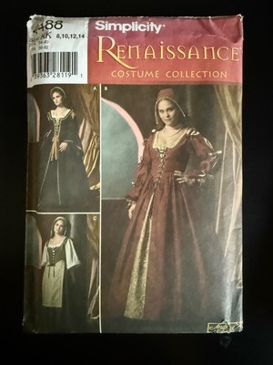 New Simplicity 4488-Pattern Renaissance Dress Corset Costume 8-14 | eBay