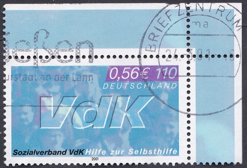 Germany 2001 Corner Stamp Michel 2160 VdK over people | eBay