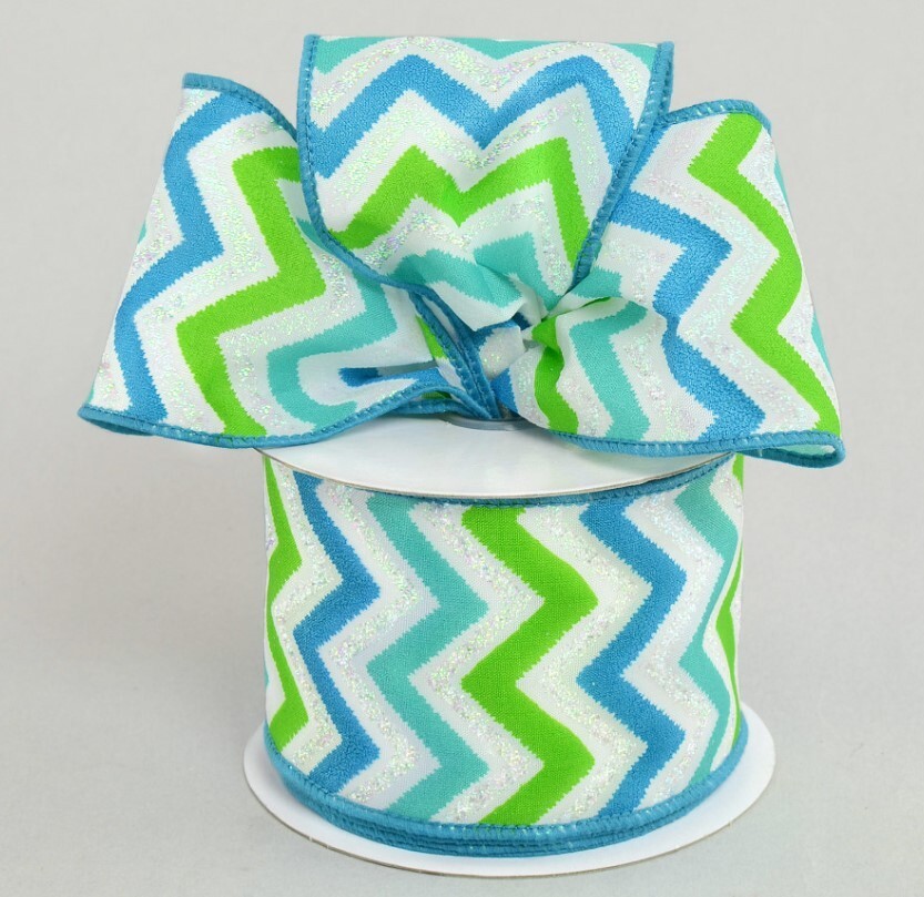 Turquoise Glitter Chevron