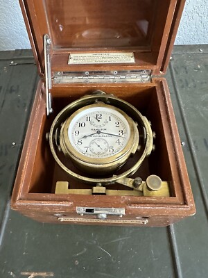 Vintage Hamilton Watch Co. Model 22 Chronometer Watch US Navy 1943 WW2 ...