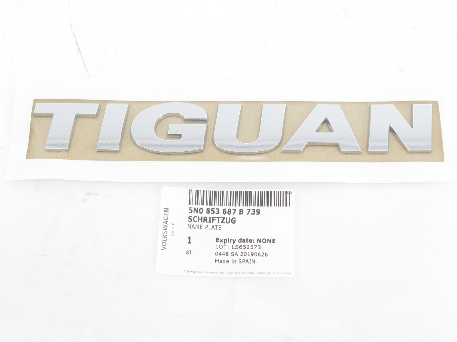 Genuine OEM VW 5N0-853-687-B-739 "TIGUAN" Nameplate Rear Emblem Badge ...