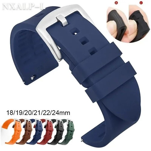 Silicone Watch Band 18mm-24mm Waterproof Sport Strap for Seiko Rolex ...