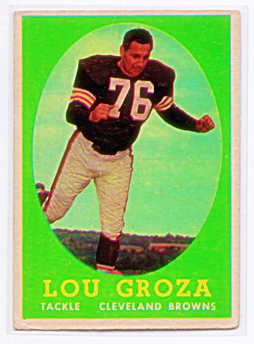 1958 TOPPS #52 LOU GROZA CLEVELAND BROWNS TACKLE FOOTBALL CARD | eBay
