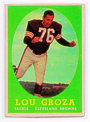 1958 TOPPS #52 LOU GROZA CLEVELAND BROWNS TACKLE FOOTBALL CARD | eBay