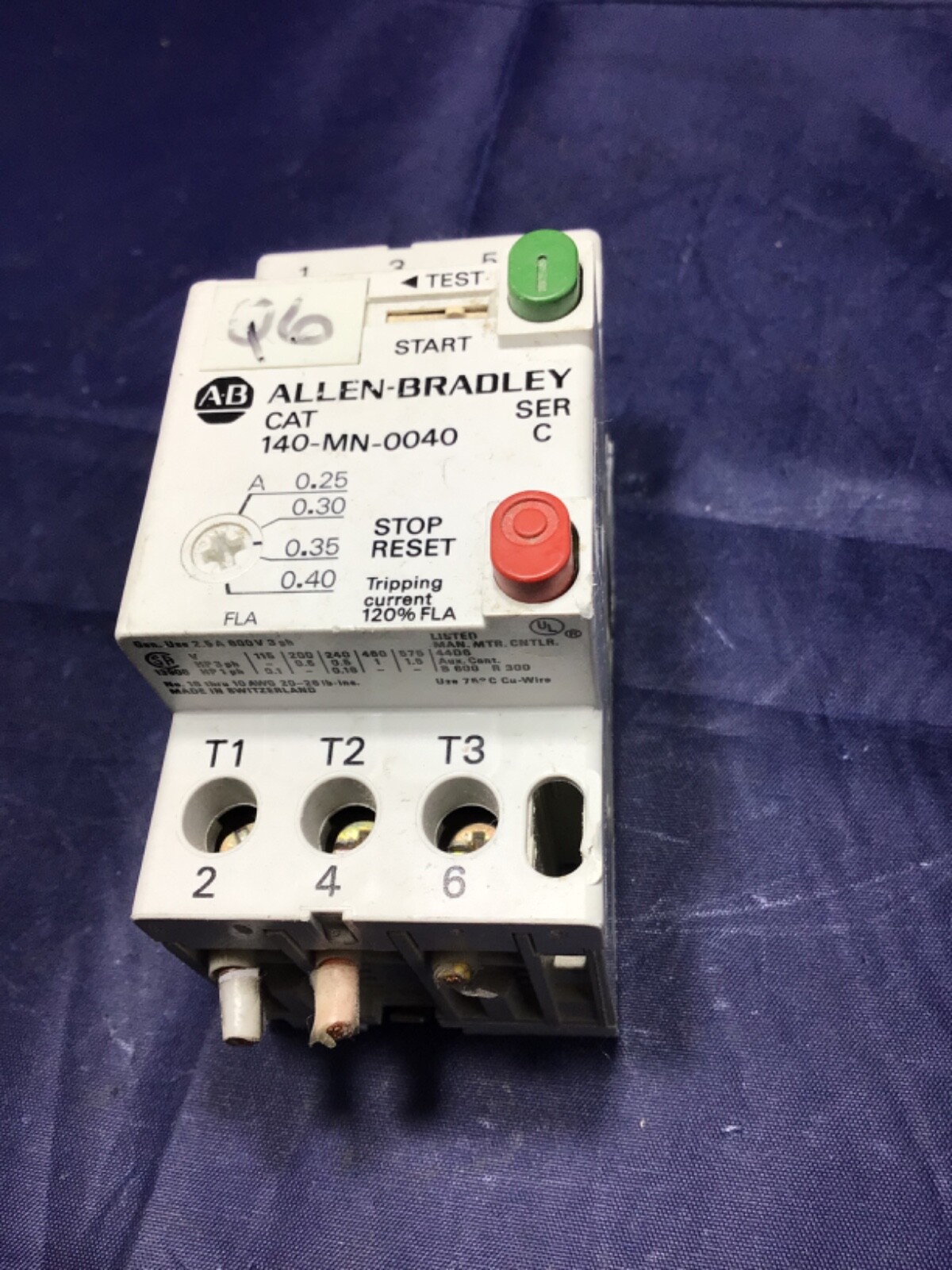 ALLEN BRADLEY 140-MN-0400 SERIES D 3-POLE 2.5-4.0A 415-690VAC MANUAL ...