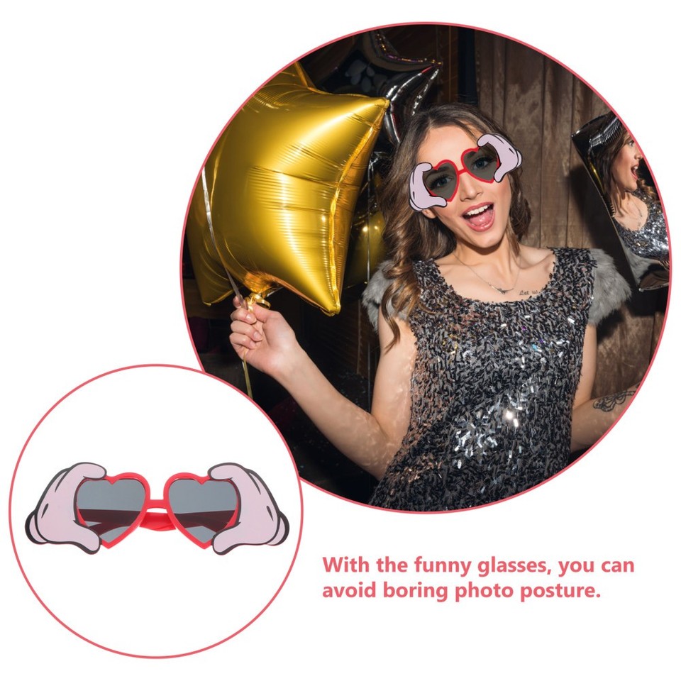 2 Pcs Decorative Party Glasses Photo Prop Eyeglasses Heart Eyewear ...