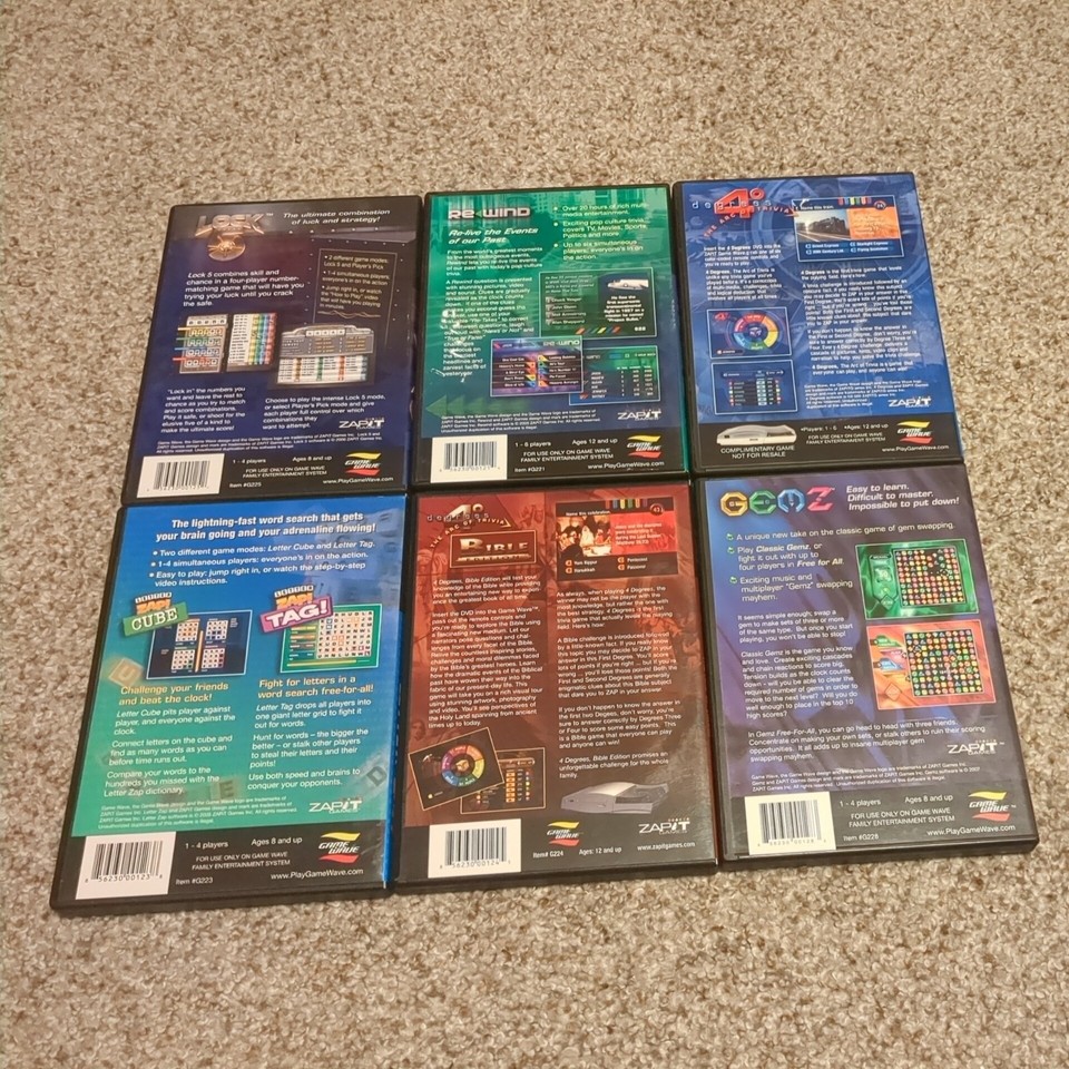 ZAPit GAME WAVE Family Entertainment System GEMZ 4 Degrees Bible Lock 5 ...