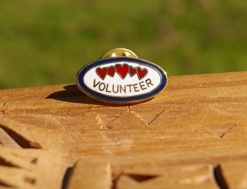 Volunteer Hearts 7/8" Gold Tone Metal & Enamel Lapel Pin Pinback | eBay
