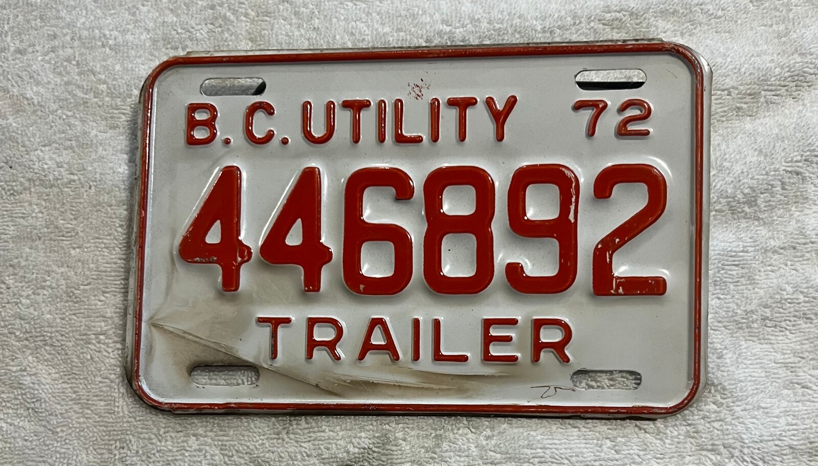 LICENSE PLATES CANADA BRITISH COLUMBIA 446892 1972 TRAILER | eBay
