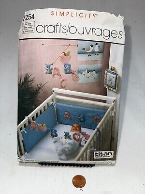 Simplicity Pattern 7254 Baby Mobile*Crib Bumper*Toy*Door Sign Shh ...