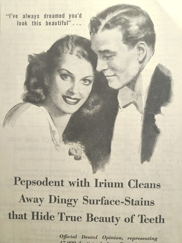 Pepsodent Tooth Paste Powder Irium Cleans Teeth Dentist Vintage Print ...
