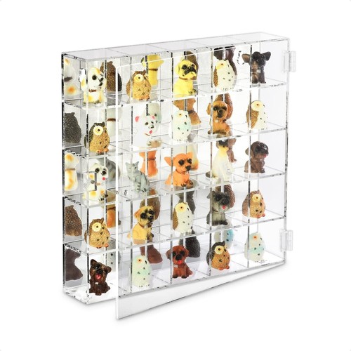 Clear Acrylic Showcase with 25 Compartments for Small Collectibles, 10. ...