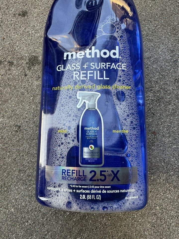 Method Glass Cleaner Refill, Mint, Ammonia Free Plant Based Solution 2 ...