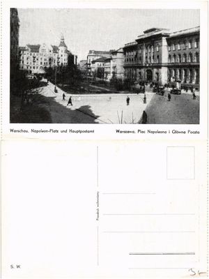 CPA AK WARSZAWA Plac Napoleona I Glowna Poczta POLAND WARSAW (289325 ...