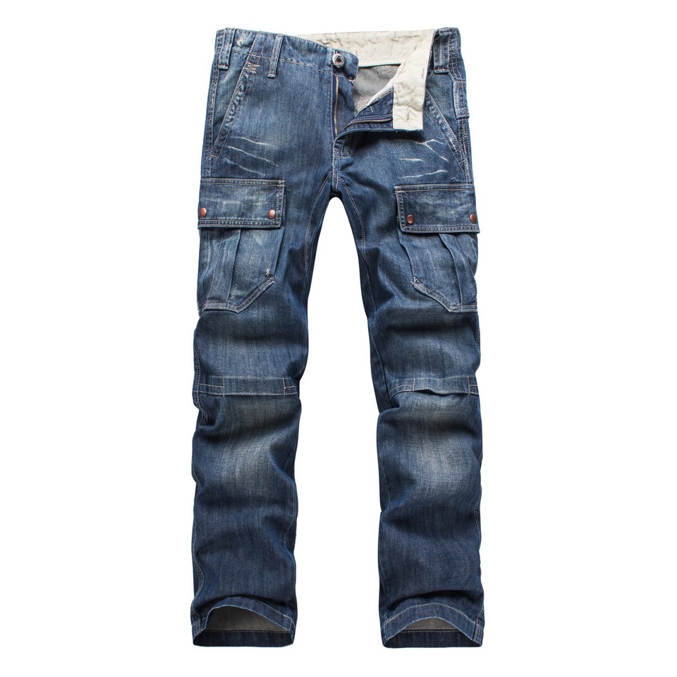 FOX JEANS Men's Monroe Regular-fit Denim Cargo Jeans Work Pants SIZE 32 ...