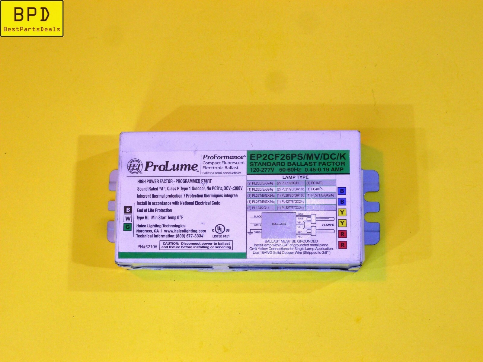 Compact Fluorescent Electronic Ballast Kit HALCO PROLUME EP2CF26PS | eBay