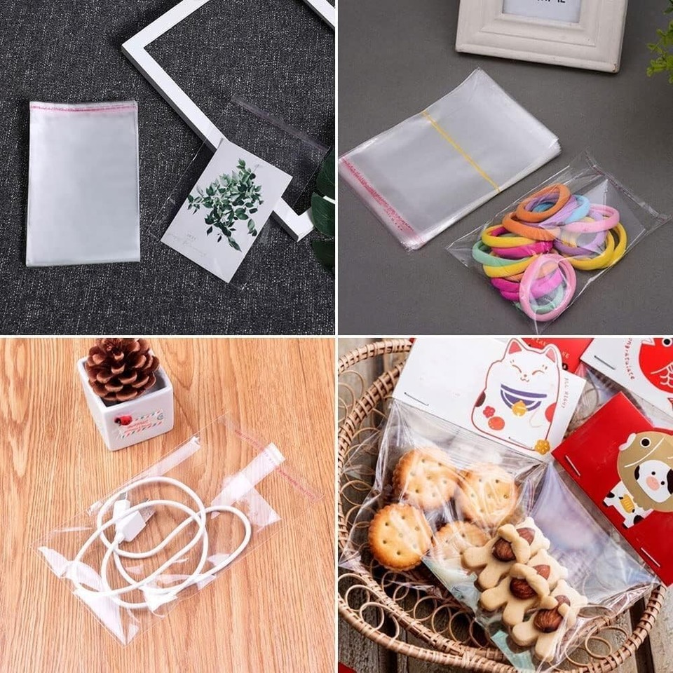 1000PCS Cello Bags Packaging,3.54 Mil Small Cellophane Bags Self ...