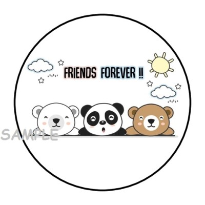 30 FRIENDS FOREVER ENVELOPE SEALS LABELS STICKERS 1.5" ROUND CUTE ...