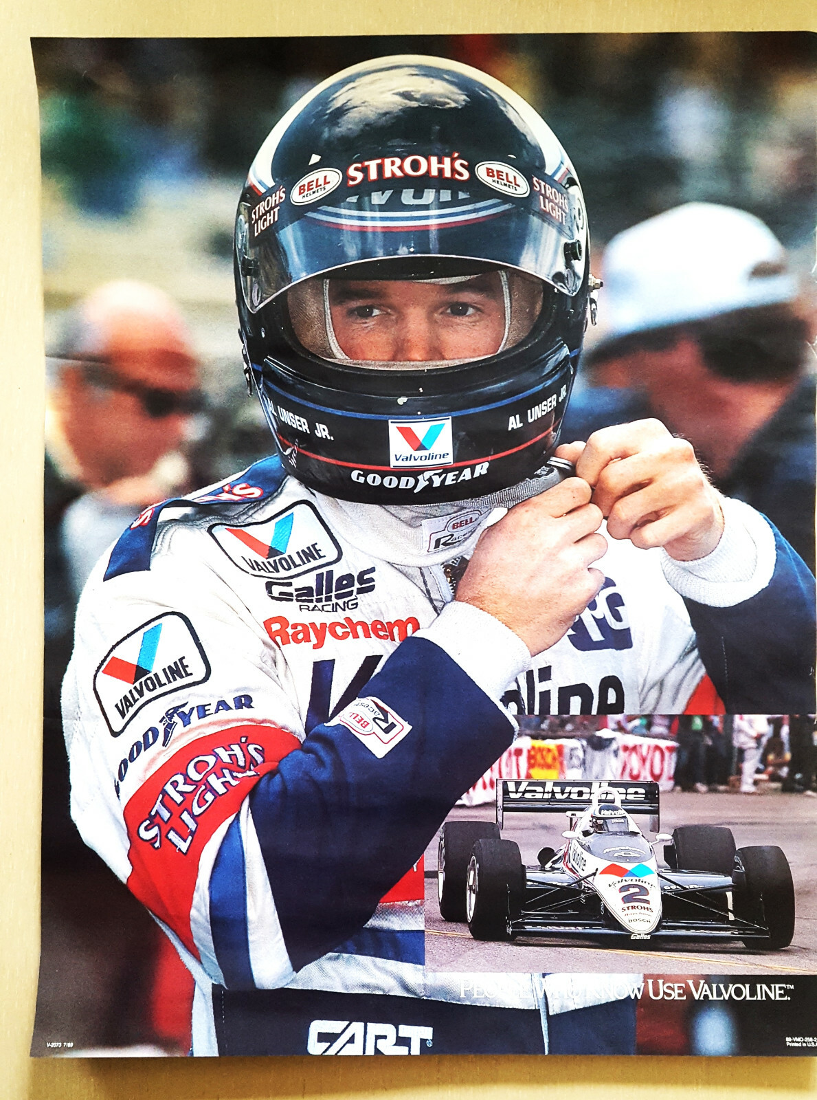 AL UNSER JR. RACING POSTER VALVOLINE STROH'S LIGHT GOODYEAR CART BELL ...