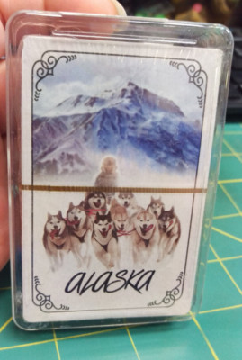 Alaska Playing Cards in clear plastic case scene w/ dog sled mushing ...