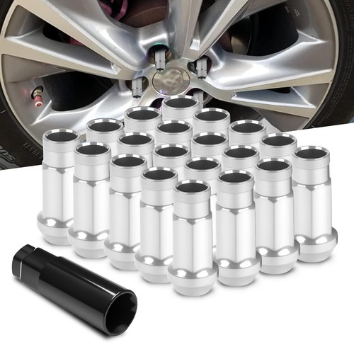 20pcs Silver Cold Forged Steel 12mm*1.5 Lug Nuts Extended Tuner Wheel ...