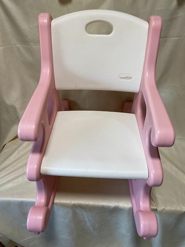 Vintage LITTLE TIKES Plastic Toddler Rocking Chair Pink White EUC ...