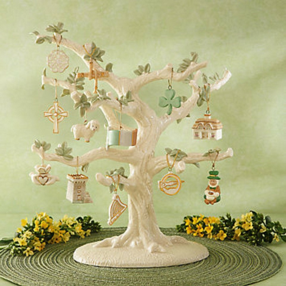Lenox Saint Patrick's Day Miniature Tree Ornaments Set 12 Luck Of The ...