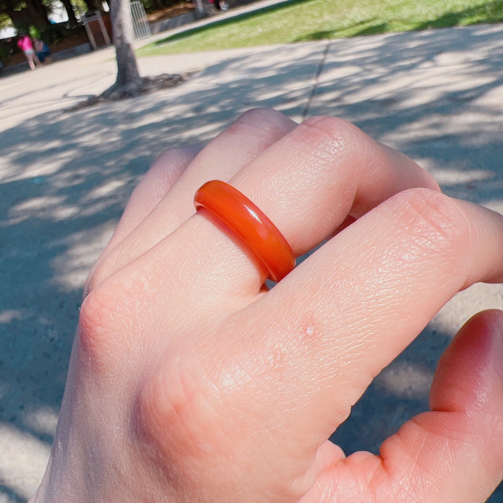 Beautiful Natural Real South Red Agate Ring, Size7, 17mm Inner Diameter | eBay Australia