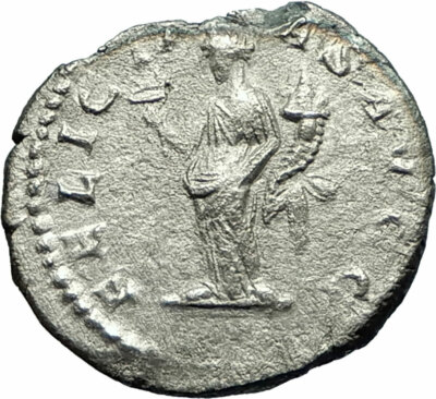 SEPTIMIUS SEVERUS 204AD Silver Ancient Roman Coin FELICITAS Caduceus ...