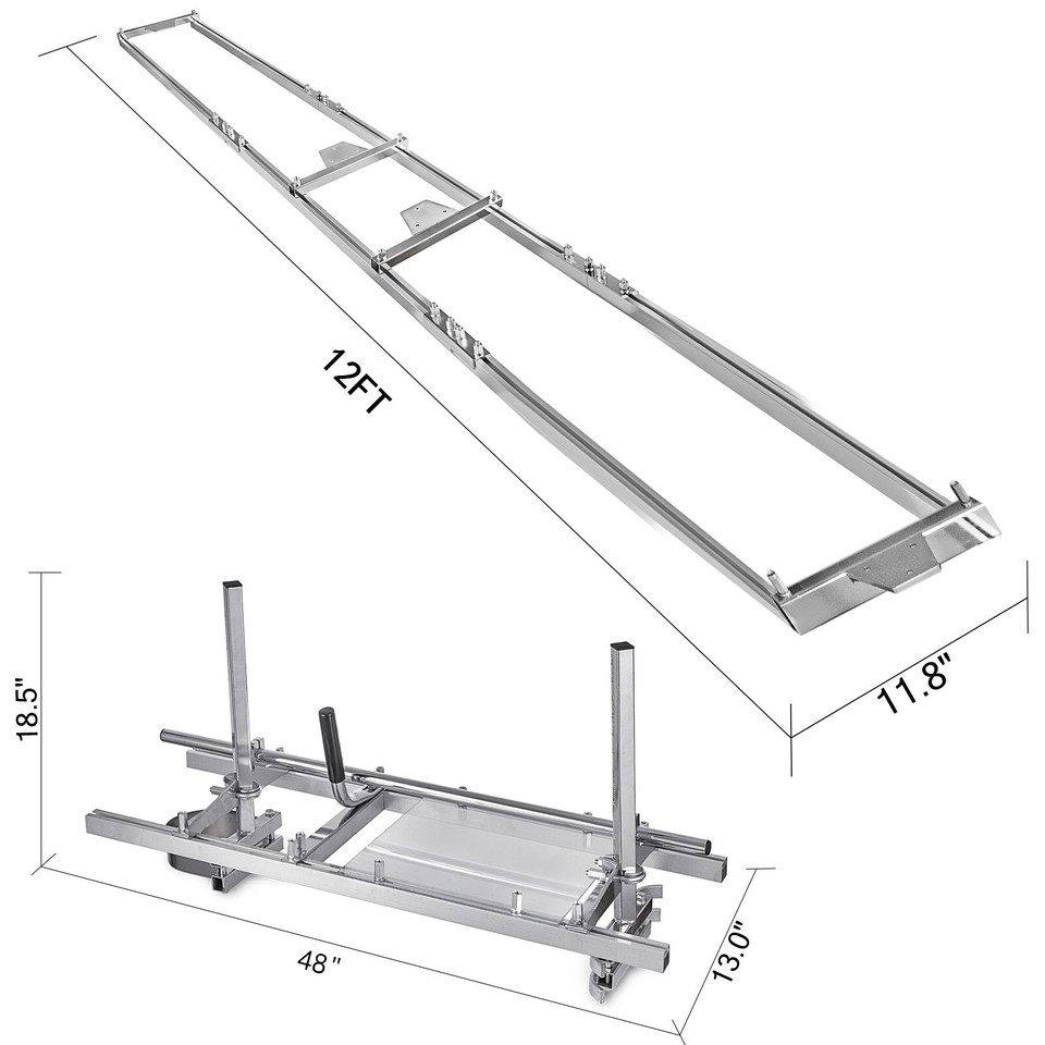 Portable Chainsaw Mill Aluminum Steel Planking Lumber+9FT Rail Mill ...