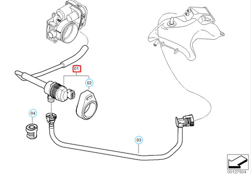 NEW BMW E60 E61 E83 FUEL TANK BREATHER VALVE WITH PIPE 13907557923 04 ...