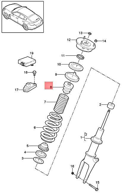 Porsche OEM 10-16 Panamera Front Suspension-strut Bumper 97034330103 ...