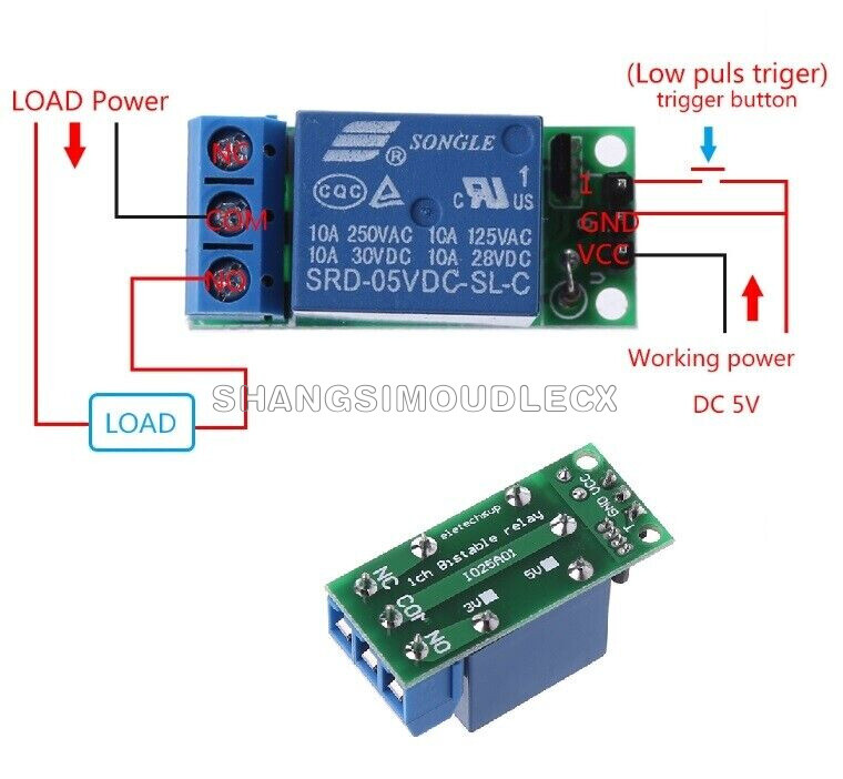 5V Flip-Flop Latch Relay Module Bistable Self-locking Switch for ...