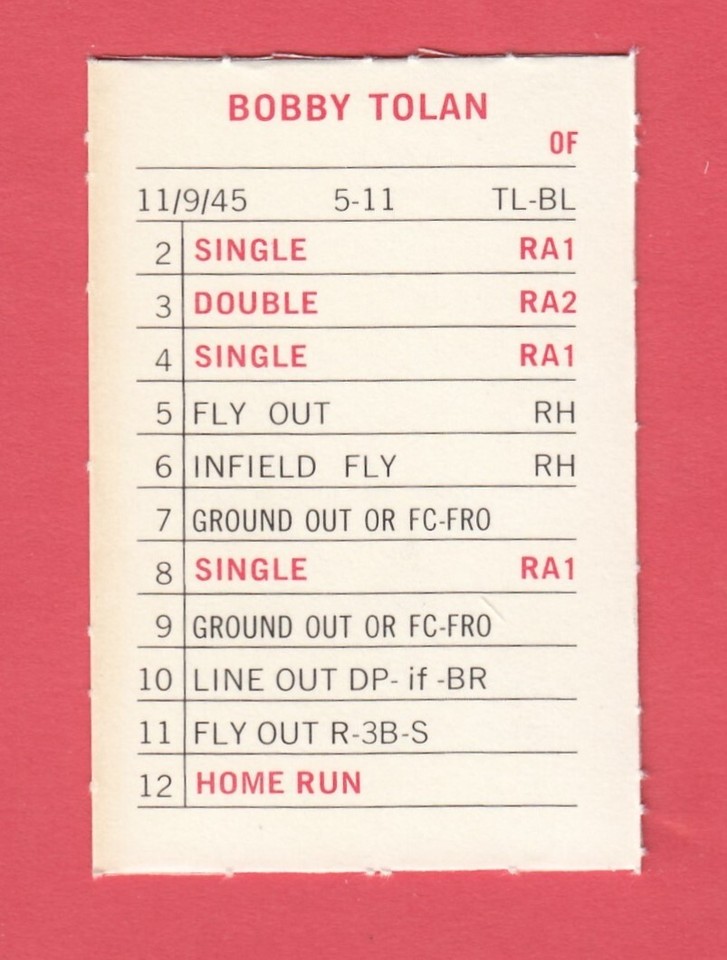 1969 Milton Bradley Bobby Tolan Box 999 | eBay