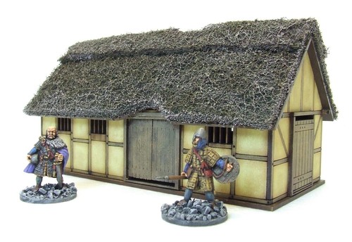 DARK AGE TIMBER FRAMED MANOR HOUSE 28mm MDF BUILDING FULLY ASSEMBLED ...