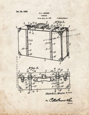 Suitcase Patent Print Old Look | eBay
