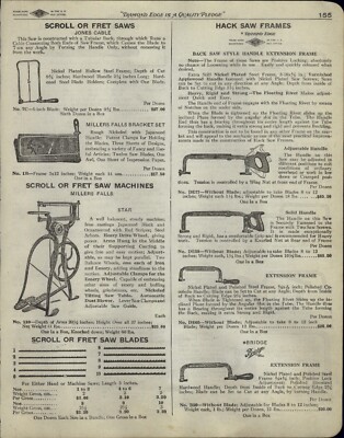 1923 PAPER AD Jones Cable Scroll Fret Saw Millers Falls Bridge Hack Saw ...