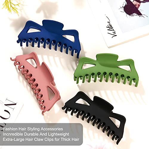 Women's5.5" Extra-Large Claw Clips for Thick 4 Pcs Jumbo Hair clips, | eBay